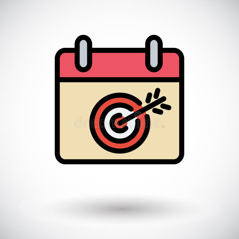 Calendario con meta ilustración del vector. Ilustración de meta - 93728223