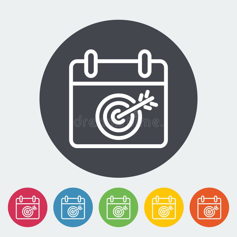 Calendario con meta ilustración del vector. Ilustración de meta - 93728223