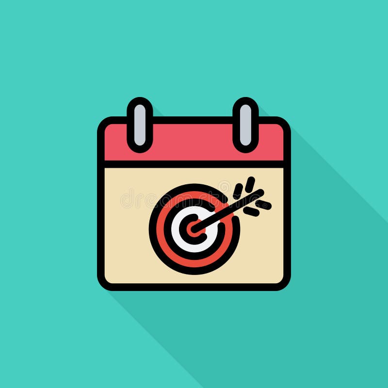 Calendario con meta ilustración del vector. Ilustración de etiqueta ...