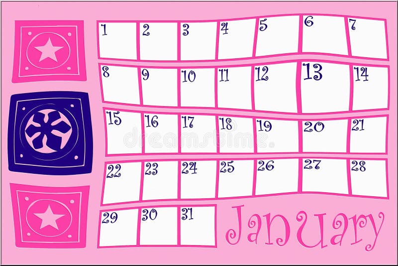 3 Calendario De Enero, Ejemplo Del Vector Ilustración del Vector ...