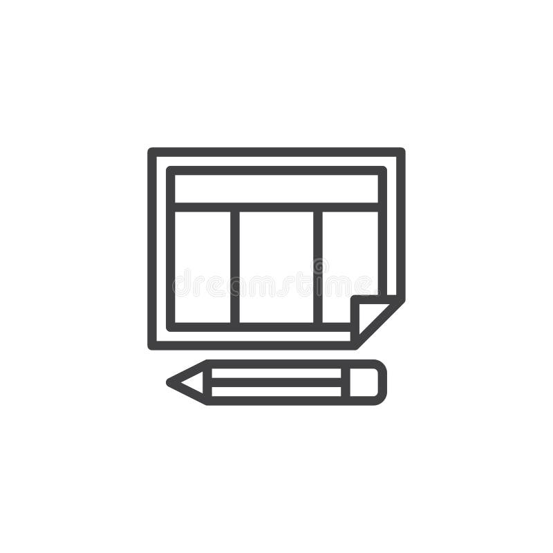 Calendario Di Programma Ed Icona Del Profilo Della Matita Illustrazione ...