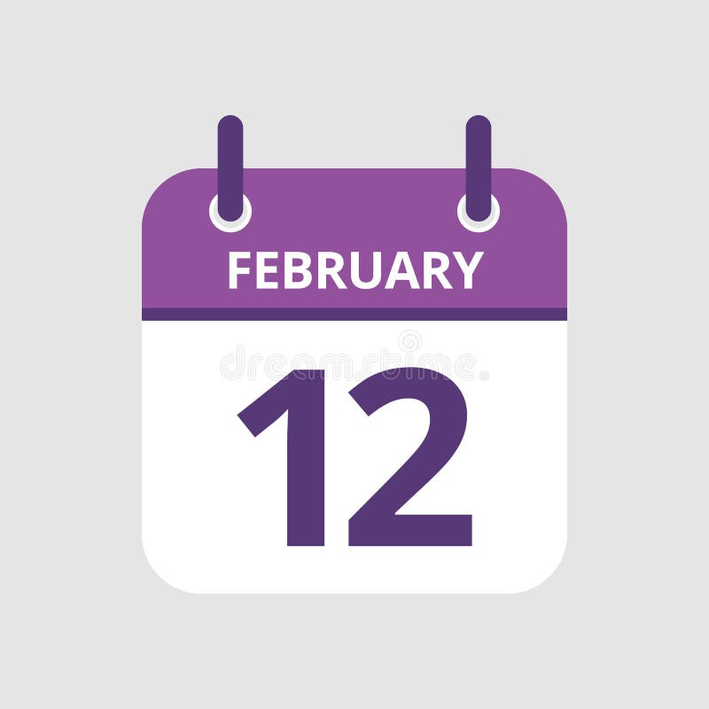 Calendario El 12 De Febrero Ilustración del Vector - Ilustración de ...