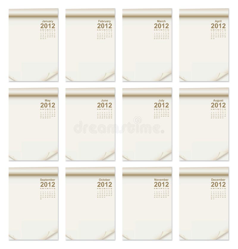Calendario En El Papel De Nota Stock de ilustración - Ilustración de ...