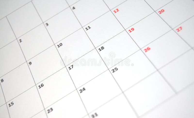 Calendario simple imagen de archivo. Imagen de cierre - 4907651