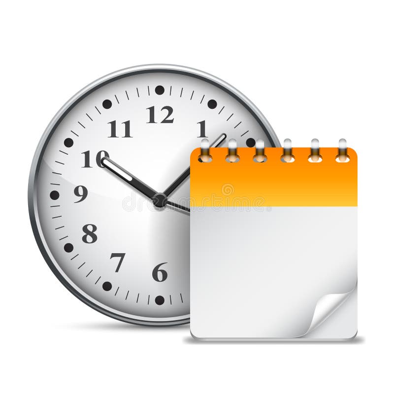 Calendario y reloj. ilustración del vector. Ilustración de importante ...