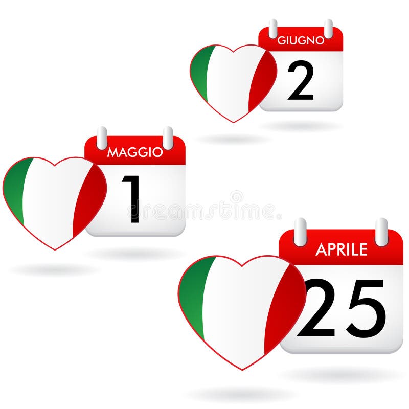 Calendars and Dates of Italy Stock Vector - Illustration of calendar ...