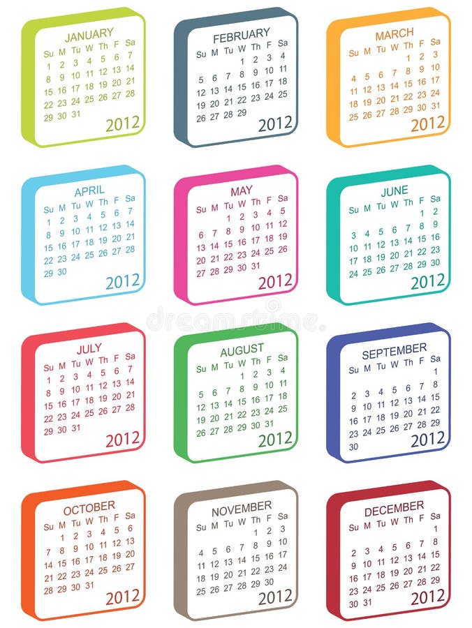 Calendar for Years 2012 - 2015 Stock Illustration - Illustration of ...