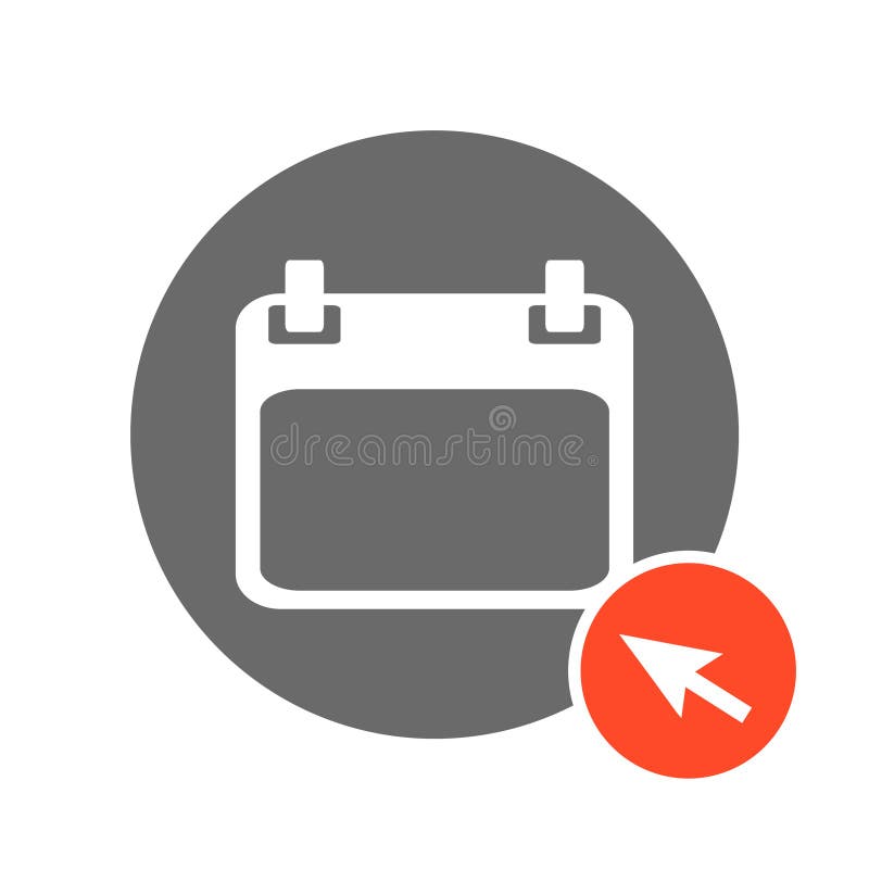 Calender and Appointments Online - Red Arrow and Grey Button Stock ...