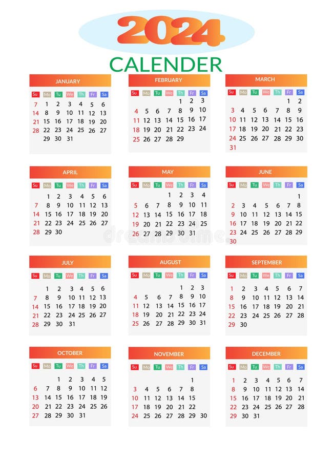 Calender 2024 stock photo. Image of multimedia, font - 288487036