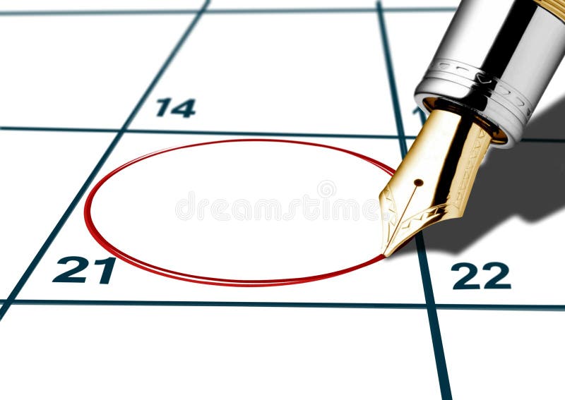 Calender Date Circled with Red Pen Stock Photo - Image of seventeenth ...