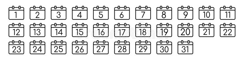 Calender, Days of the Week. Set Every Day a Week. Every Day Calendar ...