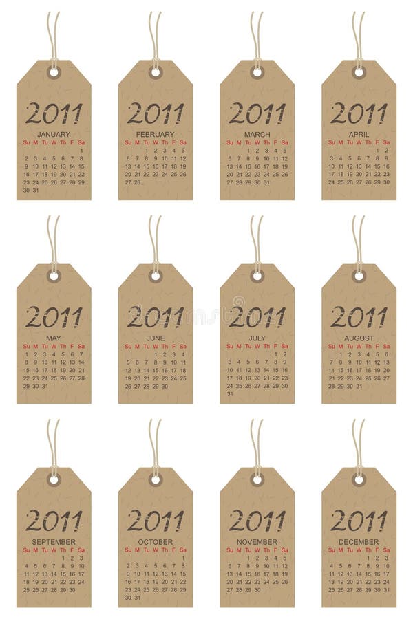 Calender tags for 2011 stock vector. Illustration of design - 17224205