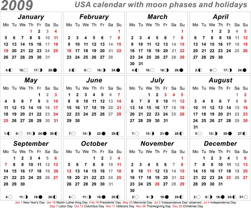 Calendrier 2009 illustration de vecteur. Illustration du conception ...