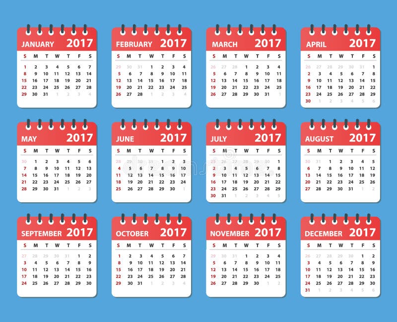 Calendrier 2017 ans illustration de vecteur. Illustration du février ...