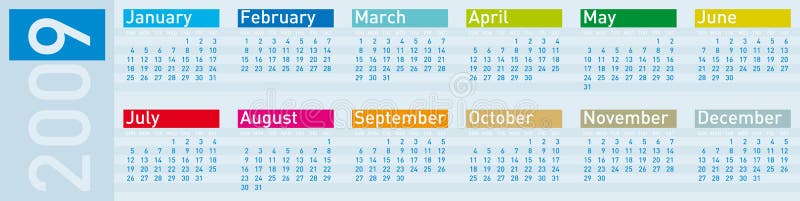 Calendrier 2009 illustration de vecteur. Illustration du couleur - 4941112