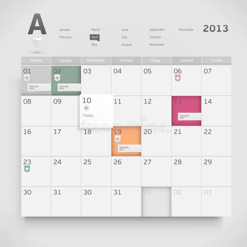 Calendrier de Web illustration de vecteur. Illustration du page - 36618857