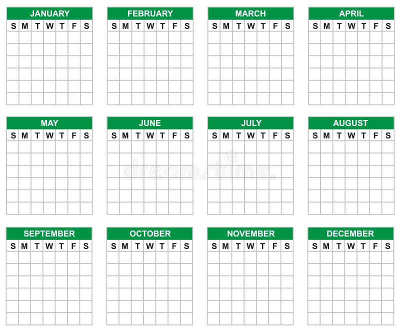 Calendrier vide illustration de vecteur. Illustration du vide - 33807777