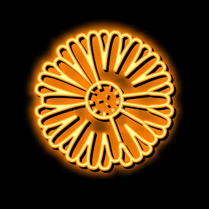 Calendula Flower Bud Neon Glow Icon Illustration Stock Vector ...