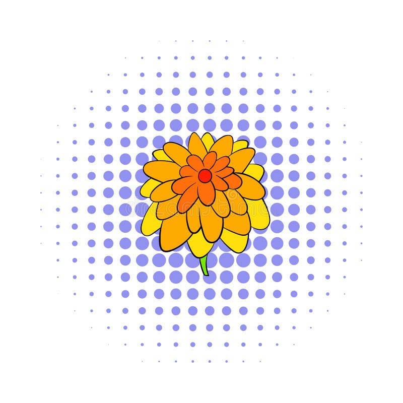 Calendula Flower Icon, Comics Style Stock Vector - Illustration of ...