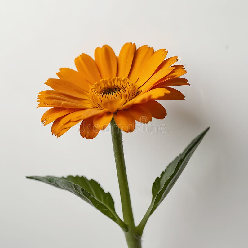 A Calendula Flower on a White Background Stock Illustration ...
