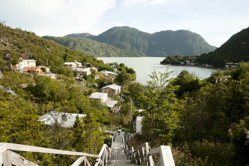 Caleta Tortel - Chile stock image. Image of carretera - 91299451