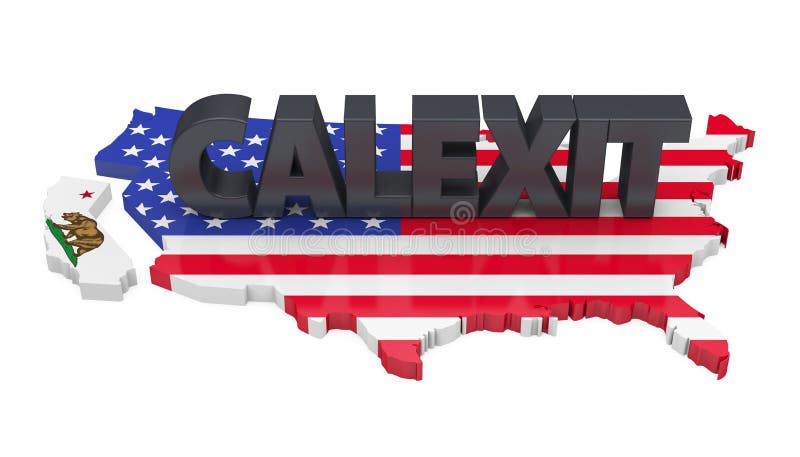 Calexit California Exit Concept Isolated Stock Illustration ...