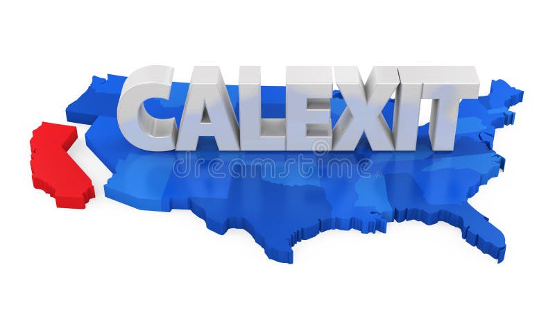 Calexit California Exit Concept Isolated Stock Illustration ...