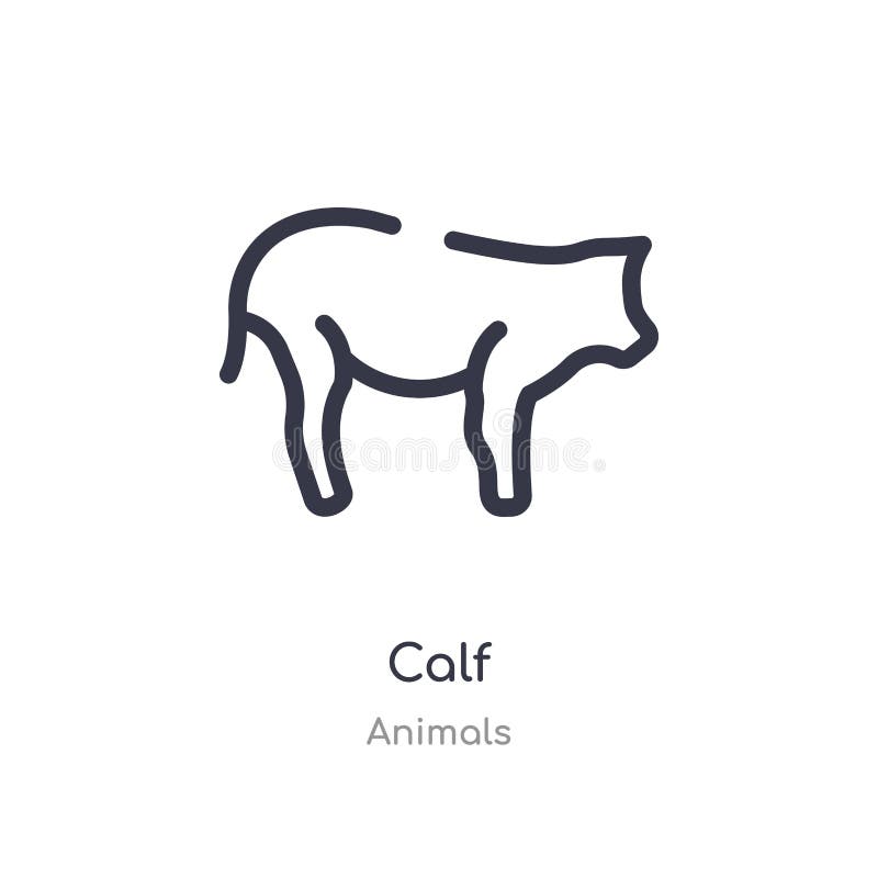 Calf Outline Icon. Isolated Line Vector Illustration from Animals ...