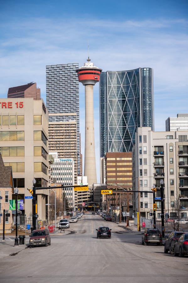 View of the Landmark Calgary Tower Editorial Image - Image of canadian ...
