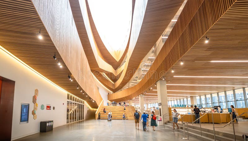 The Calgary Library Showing a Spacious, Modern Interior with Dramatic ...