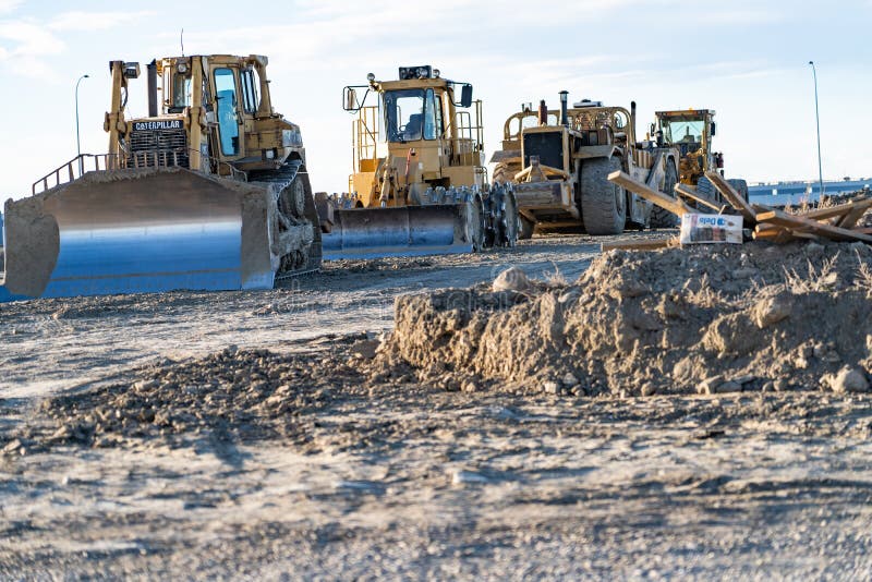 October 28 2018 - Calgary , Alberta Canada - Contruction Equipment on ...