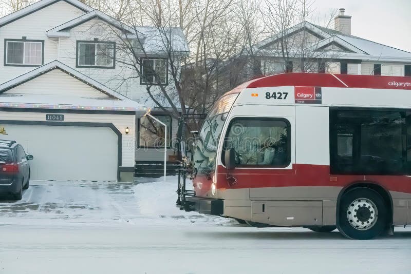 A Close Up Size View To a Calgary Bus during Working during Extreme ...