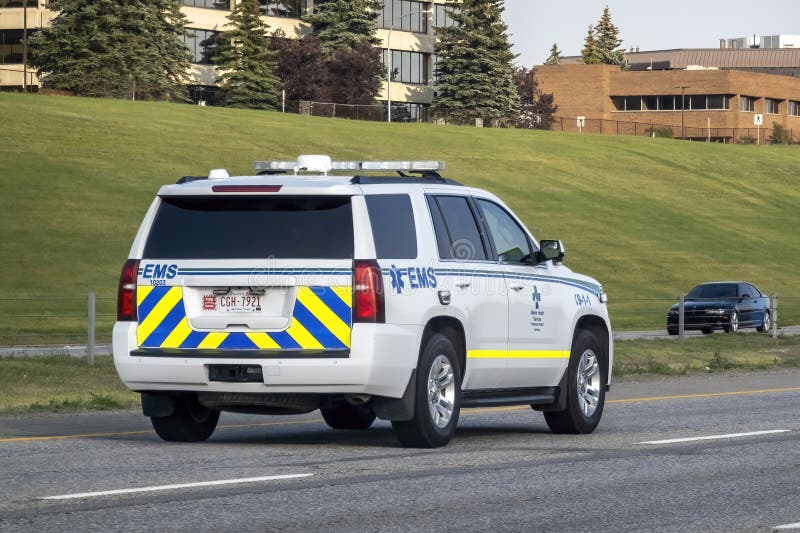 An EMS Emergency Vehicle SUV on the Route Editorial Photo - Image of ...