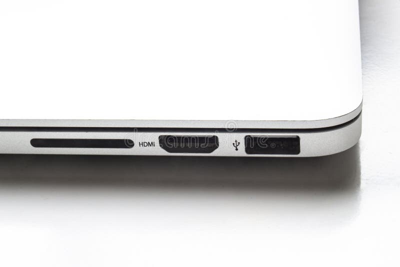 Side View of a Macbook with Usb, SD Card Input Editorial Image - Image ...
