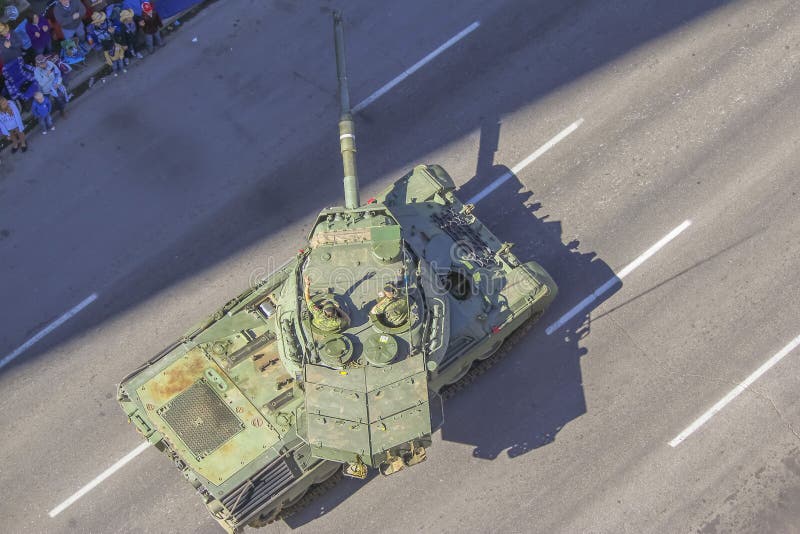 A Canadian Army Tank Participating at the Calgary Stampede Parade ...