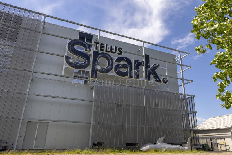 A Sign To the TELUS Spark Science Centre, a Science Museum with ...