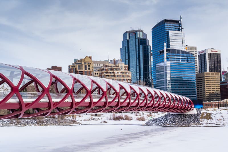 CALGARY, ALBERTA, CANADA - MARCH 19, 2013: the Peace Bridge Over the ...