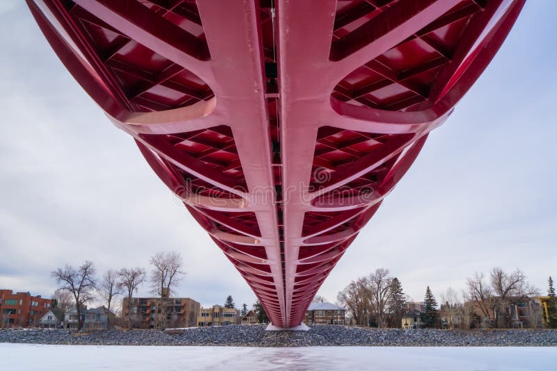 CALGARY, ALBERTA, CANADA - MARCH 19, 2013: the Peace Bridge Over the ...