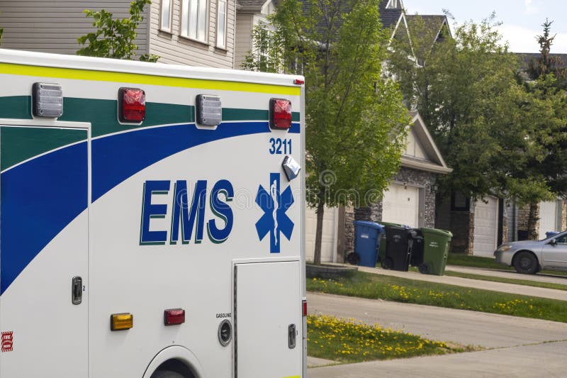 A Close Up To an EMS Logo Ambulance Editorial Stock Image - Image of ...