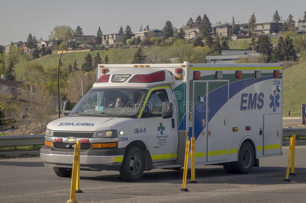 An EMS Ambulance on the Route Editorial Stock Image - Image of auto ...