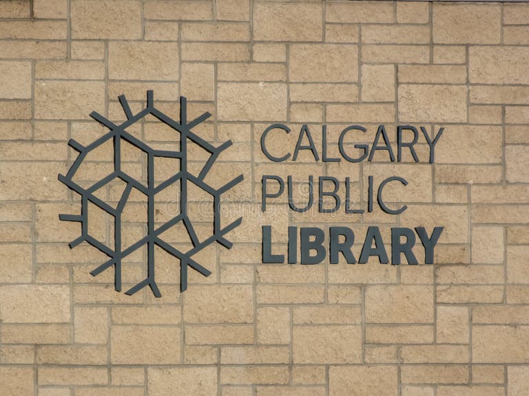 A Calgary Public Library Sign Editorial Stock Image - Image of downtown ...