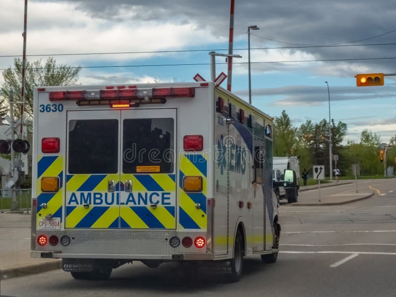 A Rear View of an Alberta Health Services Ambulance Editorial Stock ...