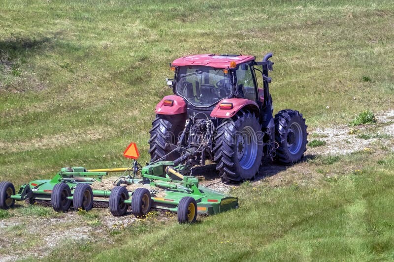 A Top View of a Tractor Mowing Grass on a Public Space Editorial Stock ...