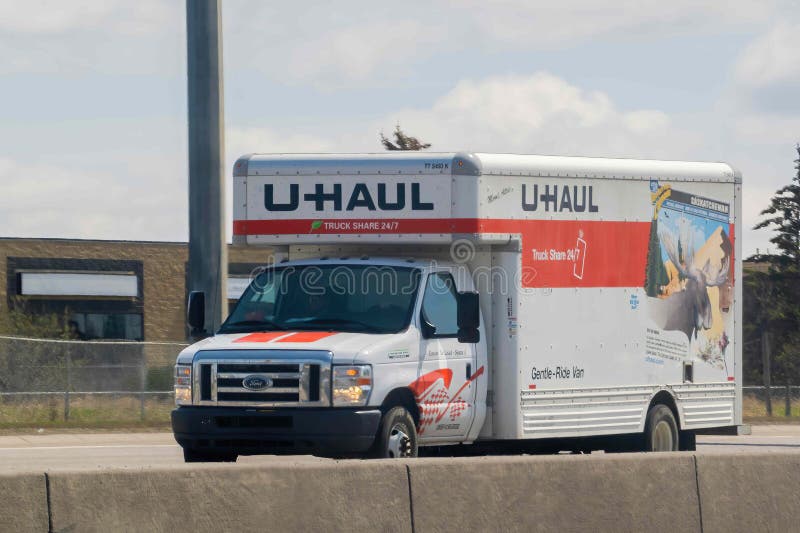 A U-Haul Moving Truck on the Route Editorial Photography - Image of ...