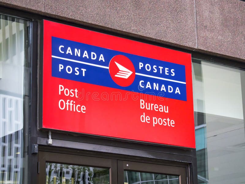 A Canada Post Postal Office Sign. Postal Operator in Canada Editorial ...