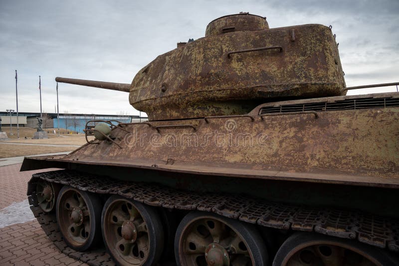 View of an Old Soviet T-34 at the Calgary Military Museums Editorial ...