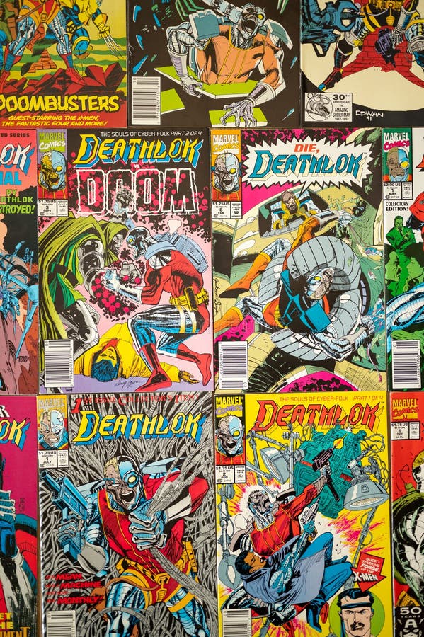 Covers of Vintage Marvel Deathlok Comics Editorial Photography - Image ...