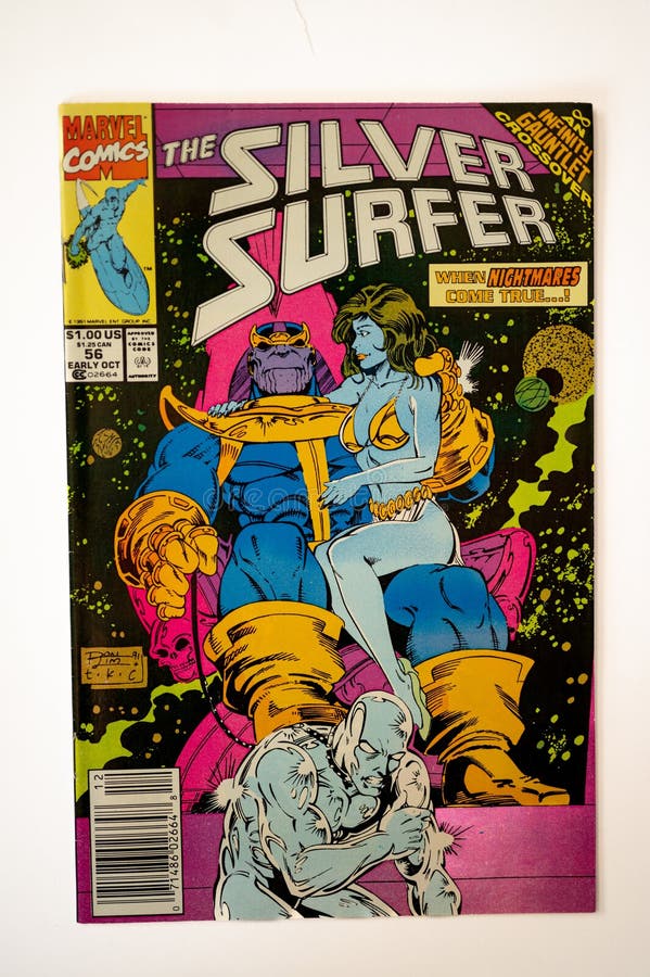 Covers of Vintage Marvel Silver Surfer Comic Editorial Stock Photo ...