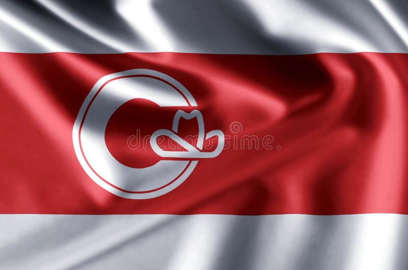 Calgary Alberta Realistic Flag Illustration. Stock Illustration ...