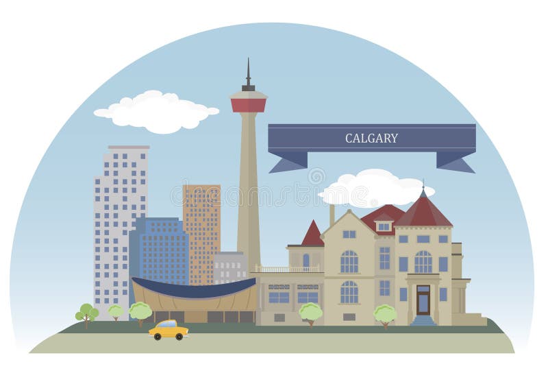 Calgary, Canadá ilustración del vector. Ilustración de america - 46645388